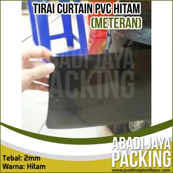 PVC Curtain Hitam (Black) 20cm X 2mm – Abadi Jaya Packing